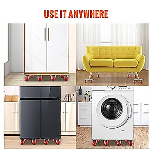 VEVOR Furniture Dolly, Furniture Moving Dollies with 360° Rotation PP Wheels & Enhance Carbon Steel Panel, Furniture Mover Tool Set with 1’’ Wheel for Furniture Lifting and Moving, LxW (4.2’’x4.2’’)