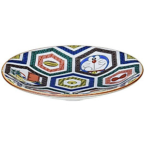 Doraemon 008145 Kutani Ware Small Plate, Kokutani Style, Turtle Shell, Made in Japan
