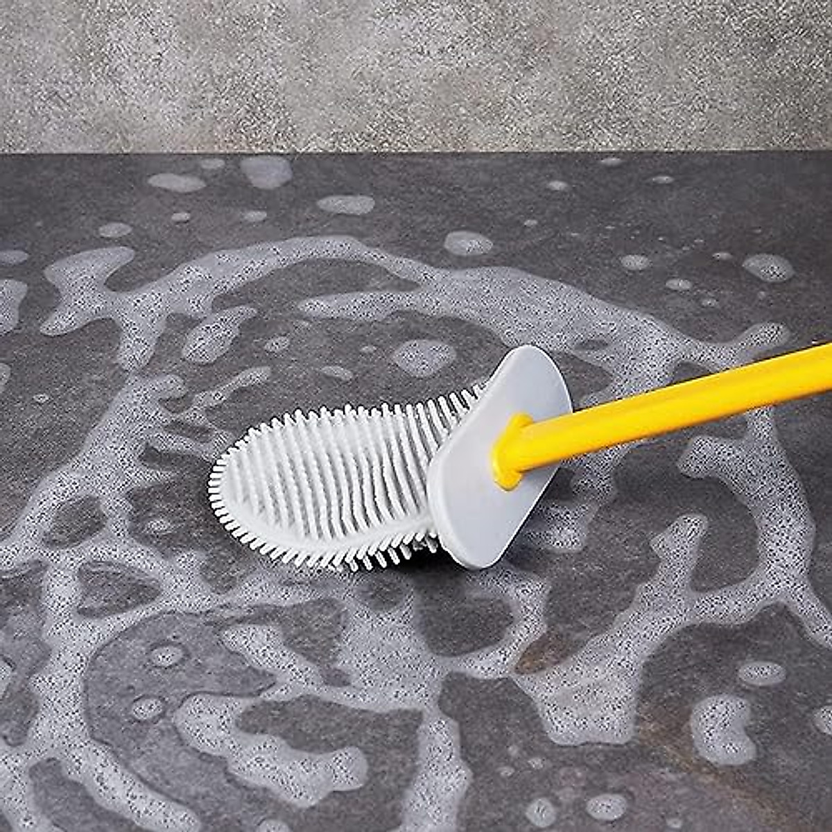 Compact Brush Toilet Brush Silicone Brush Head Toilet Cleaner Brush Home Bathroom Toilet Bowl Brush and Holder Set