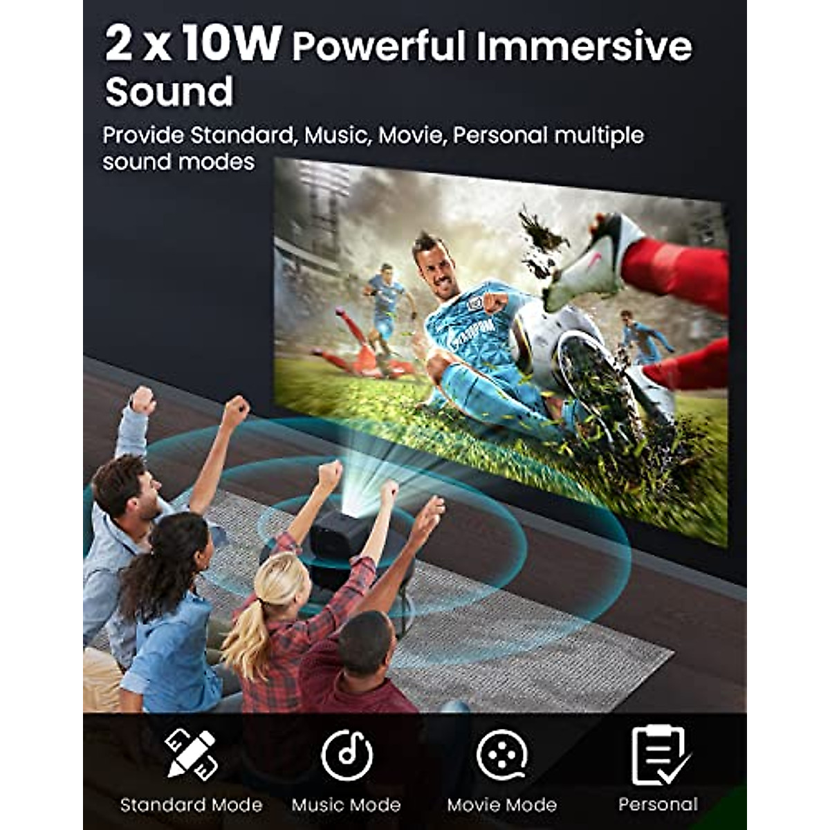 ETOE E3 Pro Projector with Long Tripod Stand