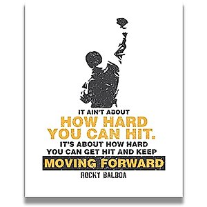 It Ain’t About How Hard You Can Hit - Rocky Balboa Quote - 8x10 Unframed Boxing Wall Decor Art Print On A White Background - Great Inspirational Gift For Boxers And Athletes