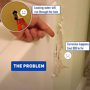 Welvzen 1/2" Copper Pipe Bathtub Spout Back Sealing, Bathroom Finished Wall Protection from Water Leakage, Bath Wall Leaking Prevention Disc Seal (1-Pack)