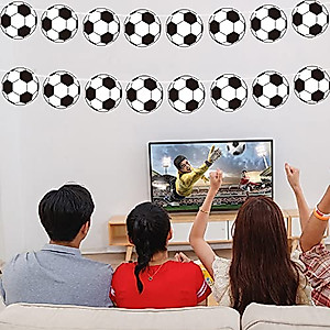 Soccer Banner, Soccer Party Decorations, 32 Pcs Paper Soccer Form a or some String of Soccer Banner, Cheer for Soccer Match and 2022 World Cup, Suitable for Bars, Soccer Decorations for party and Home