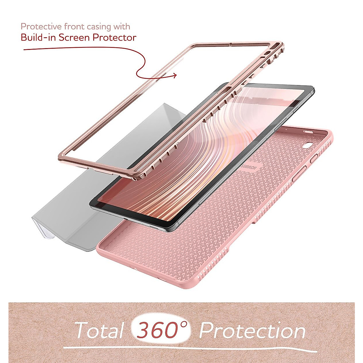 SURITCH Leather Case for Samsung Galaxy Tab S6 Lite 10.4-inch 2024/2022/2020, Built in Screen Protector Slim Fit Smart Full Body Cover with Magnetic Trifold Stand Auto Sleep/Wake, S-Pen Holder,Marble