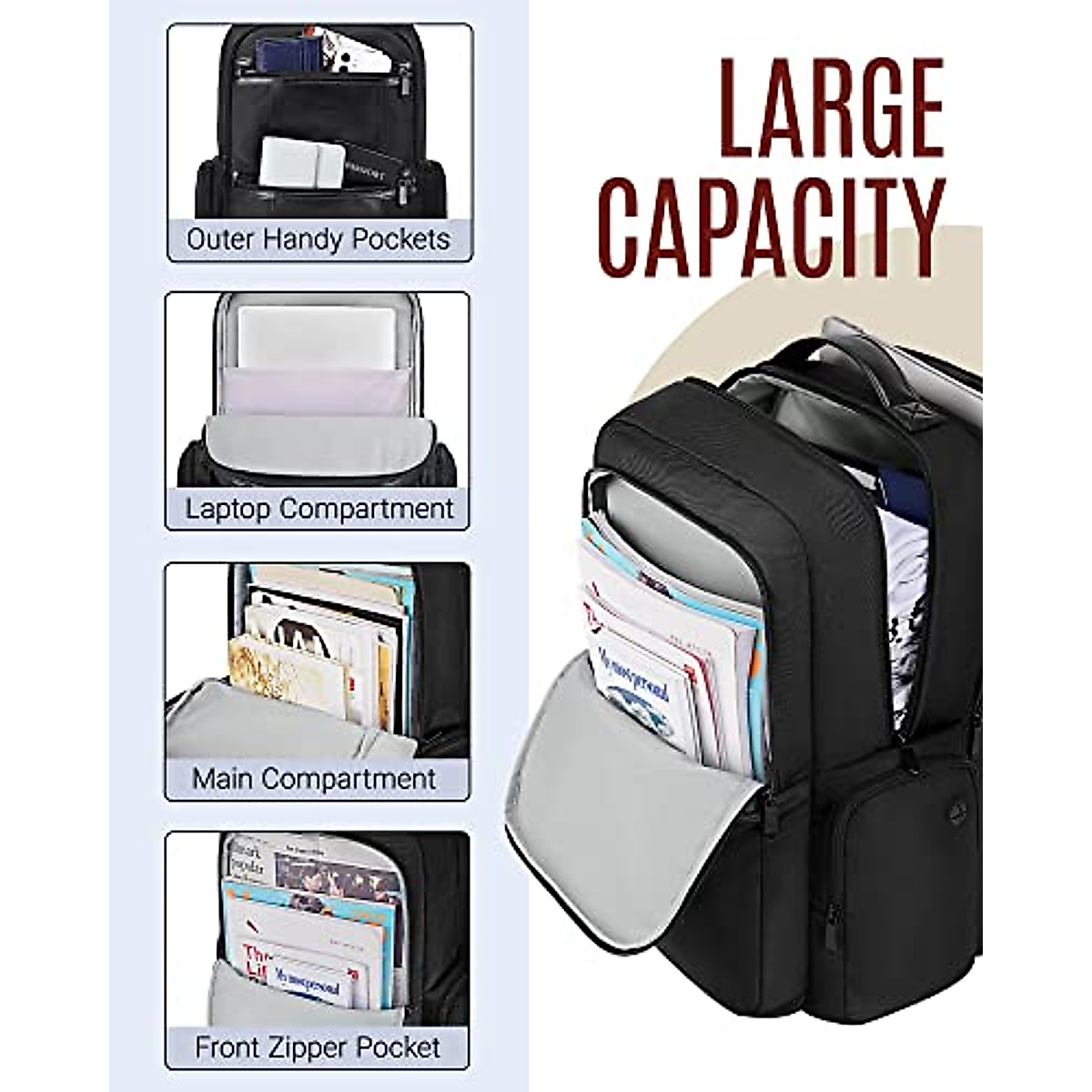 LIGHT FLIGHT 17.3" Work Laptop Backpack for Men - USB & Water Resistant