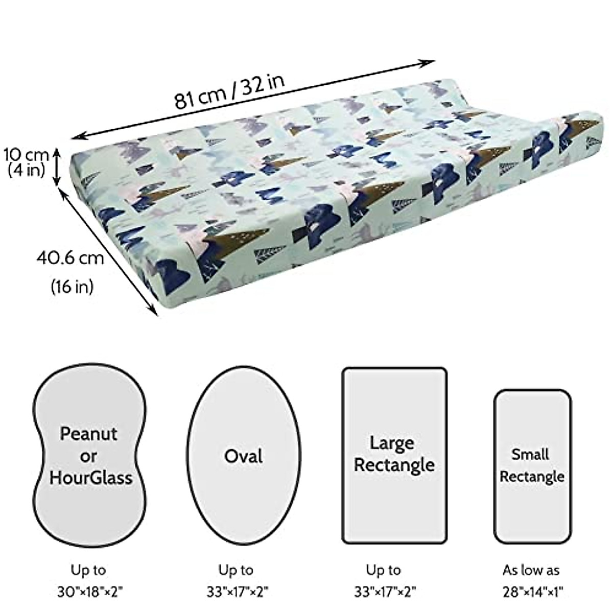 Mountain Baby Changing Table Pad Cover for Boys and Girls, Diaper Changing Pad Cover Sheets for Newborn Infant, Washable, Soft Breathable