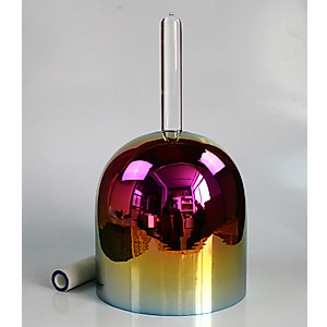 Colorful Crystal Singing Bowl With Handle Note B 4th Octave 5"