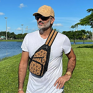 Cork Sling Bag Chest Shoulder Backpack Fanny Pack Crossbody Bags for Men Messenger bag Eco Friendly gift Sustainable Vegan Lightweight