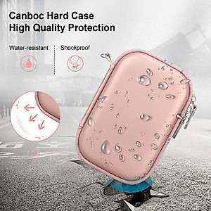 Canboc Hard Case for Anker PowerCore 13000 Portable Charger - Compact 13000mAh 2-Port Ultra Portable Phone Charger Power Bank, Mesh Pocket fits USB Cable, Rose Gold (Case Only)