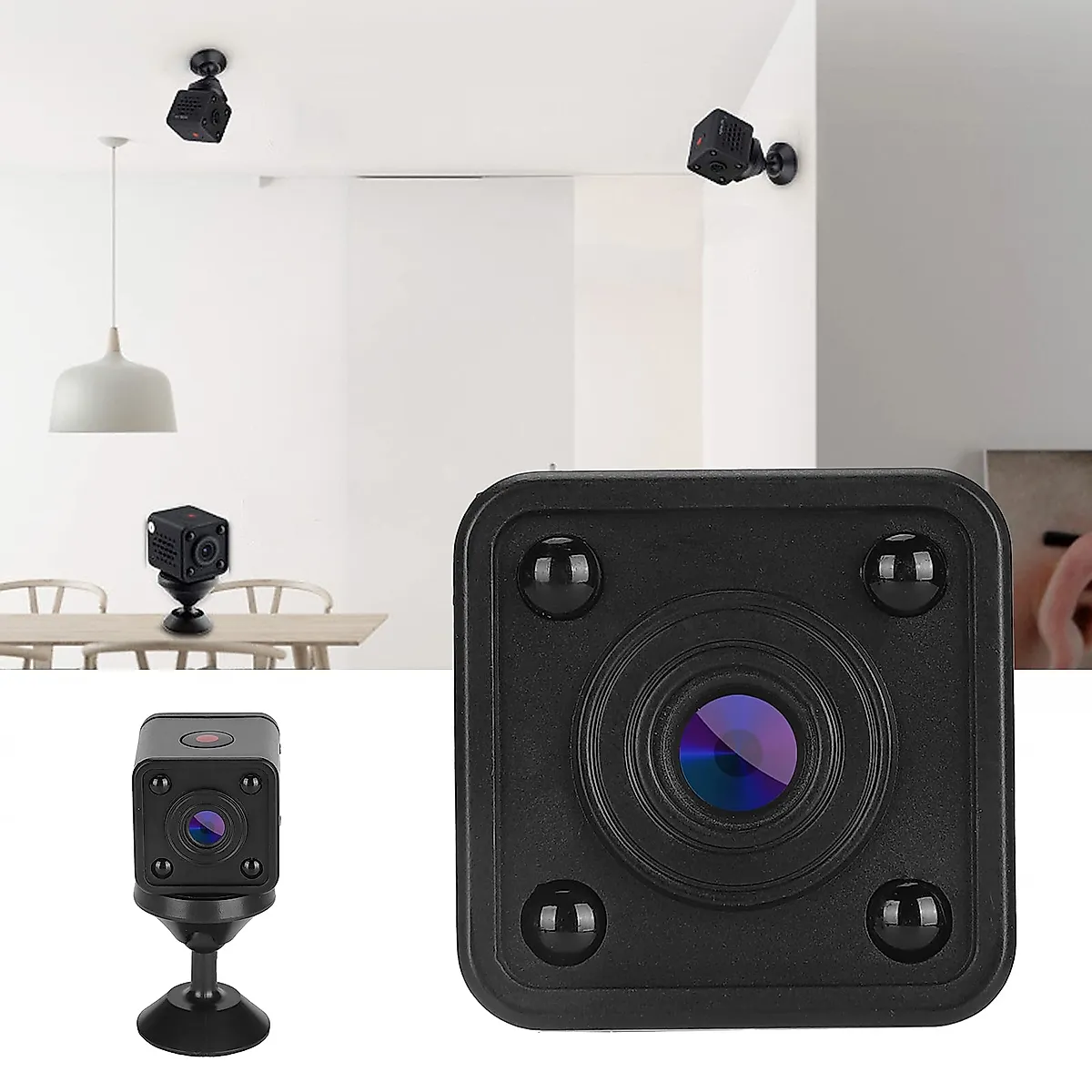 Zerodis Sports DV Surveillance Outdoor Camera, Rechargeable Battery Powered 1080P Wireless WiFi with Night Vision Spotlight AI Motion Detection USB Powered for Daily Exercise