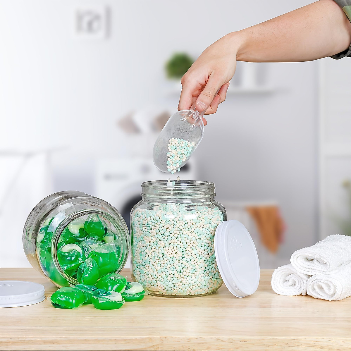 Cornucopia Brands 64oz Clear Wide-mouth Glass Jar, BPA free Food Grade w/Metal Lid (Half Gallon); 2 Quart Jar to Make Greek Yogurt/Kefir or Pickles