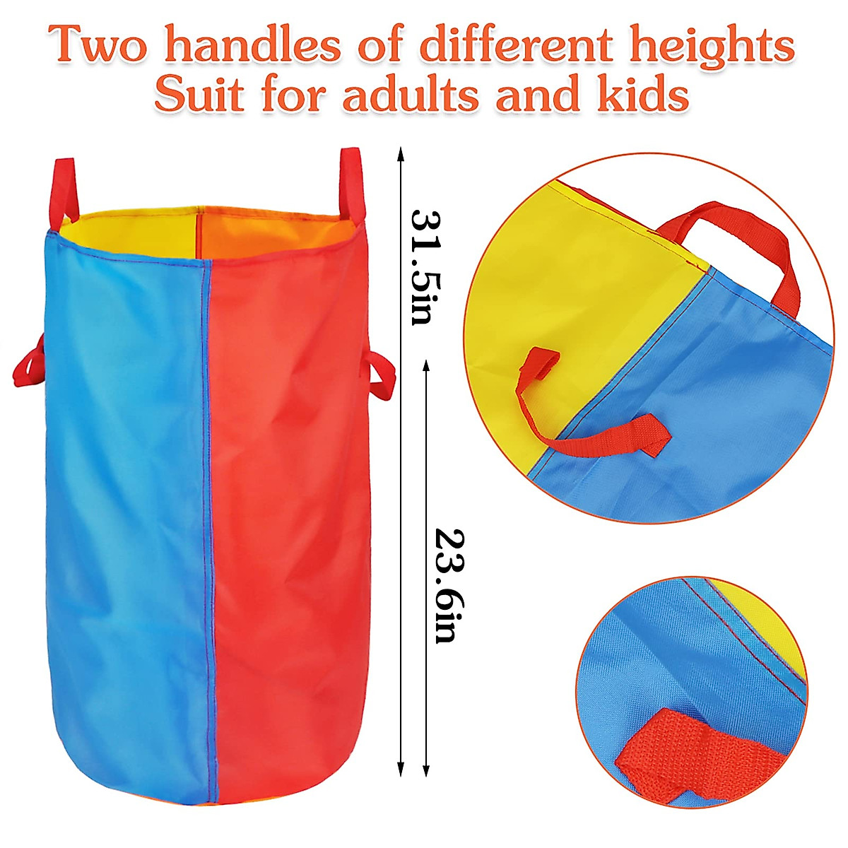 Dreampark Outdoor Games Potato Sack Race Bags for Kids Adults 4-10 Players, Carnival Birthday Party Easter Field Day Games Outside Lawn Yards Family Reunion Games 3 Legged Race and Egg Spoon Race