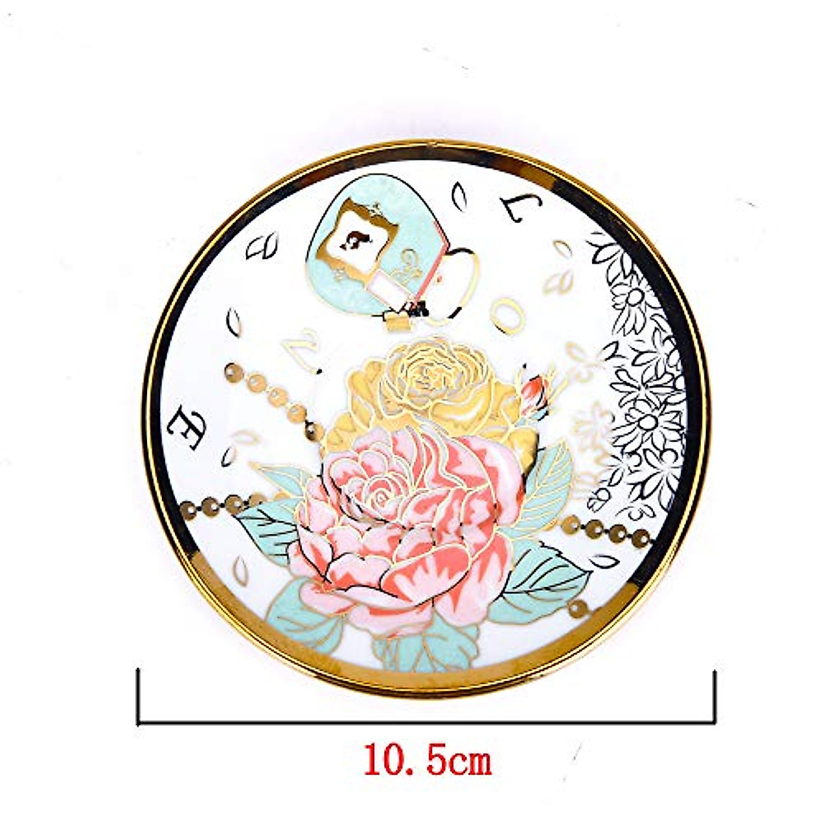 DaGiBayCn 20 Piece European Ceramic Tea Set Coffee set Porcelain Tea SetWith Metal Holder,flower tea set Red Rose Painting,160ML/Cup,460ML/Pot (Large version).