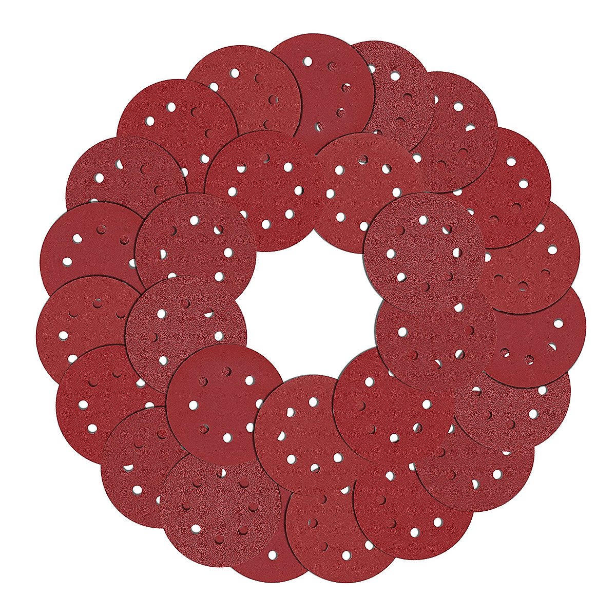 Fandeli | Circular Sanding Discs | Assorted Grits (80,120,220) | 50 Sheets of 5'' | 8 Holes | Hook and Loop | for Circular Sander | for Orbital Sander