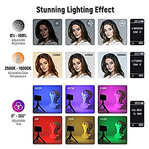 NEEWER RGB Video Light, SL90 12W 4300mAh Battery 360° Full Color 18 Light Scenes, 2500~10000K CRI97+ On Camera Light Panel Aluminum Alloy Body, App & 2.4G Control for YouTube/TikTok/Vlog/Photography