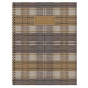 TF PUBLISHING 2024 Hunter’s Lodge Plaid Large Weekly Monthly Planner | Life Planner with 2 Page Spreads | 12 Month Calendar and Planning Prompts | Planner for School or Work | 9"x11"