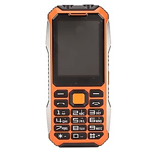 ASHATA Unlocked Big Button Senior Cell Phone, Easy to Use 2G Multifunction Dual SIM Loud Volume Basic Phone with SOS Button for Elderly, 6800mAh Battery, Supports 13 Languages(Orange)