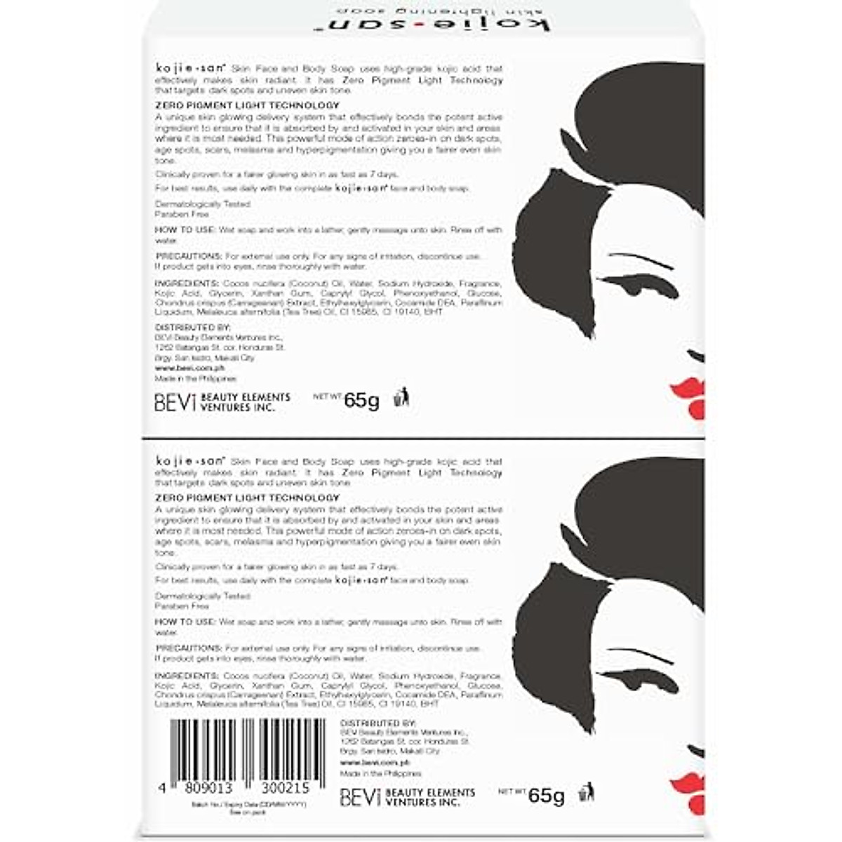 Kojie San Skin and Body Soap – Original Kojic Acid, Dark Spot Remover Soap Bar with Coconut & Tea Tree Oil – 3 x 65g Bars