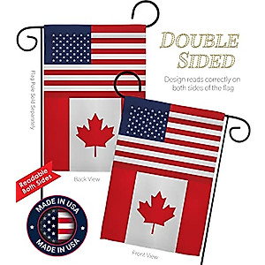 Americana Home & Garden Canada US Friendship Garden Flag Regional Nation International World Country Particular Area House Decoration Banner Small Yard Gift Double-Sided, Made in USA