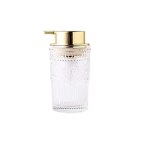 Bottles Glass Soap Dispenser,Transparent Foam Soap Dispenser Set,Large Countertop Shower Dispenser Shower Pump S/L/Set-Clear Holder (Size : Large)