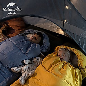 Naturehike Child's Sleeping Bag Camping Multi-Use Sleeping Sack Children's Growing Can Be Lengthen Foldable Storage Splicing Waterproof Ultralight Portable for Hiking Outdoor to Keep Warm (Yellow)