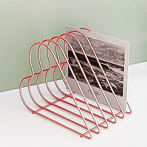 File Rack Bookend Office File Organizer Metal Bookend Support Magazine Rack Art Modeling Desktop Storage Shelf Bookshelf Multifunctional File Organizer Desk Home Office Decoration File Organizer ( Siz