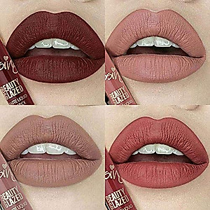 NICEFACE 6Pcs Matte Liquid Lipstick Set, Long-Lasting, Highly Pigmented with Moisturizing Lip Gloss, Waterproof & Fade-Resistant for Beautiful Lip Color Makeup