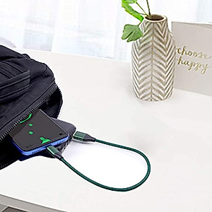 Short Micro USB Cable 3Pack 0.5FT/6inch Android Durable Premium Nylon Braided Fast Charging Sync Cord for Car,Power Banks,Roku TV Stick,4K Fire TV Stick,Chromecast,Samsung LG Phone Portable Charger