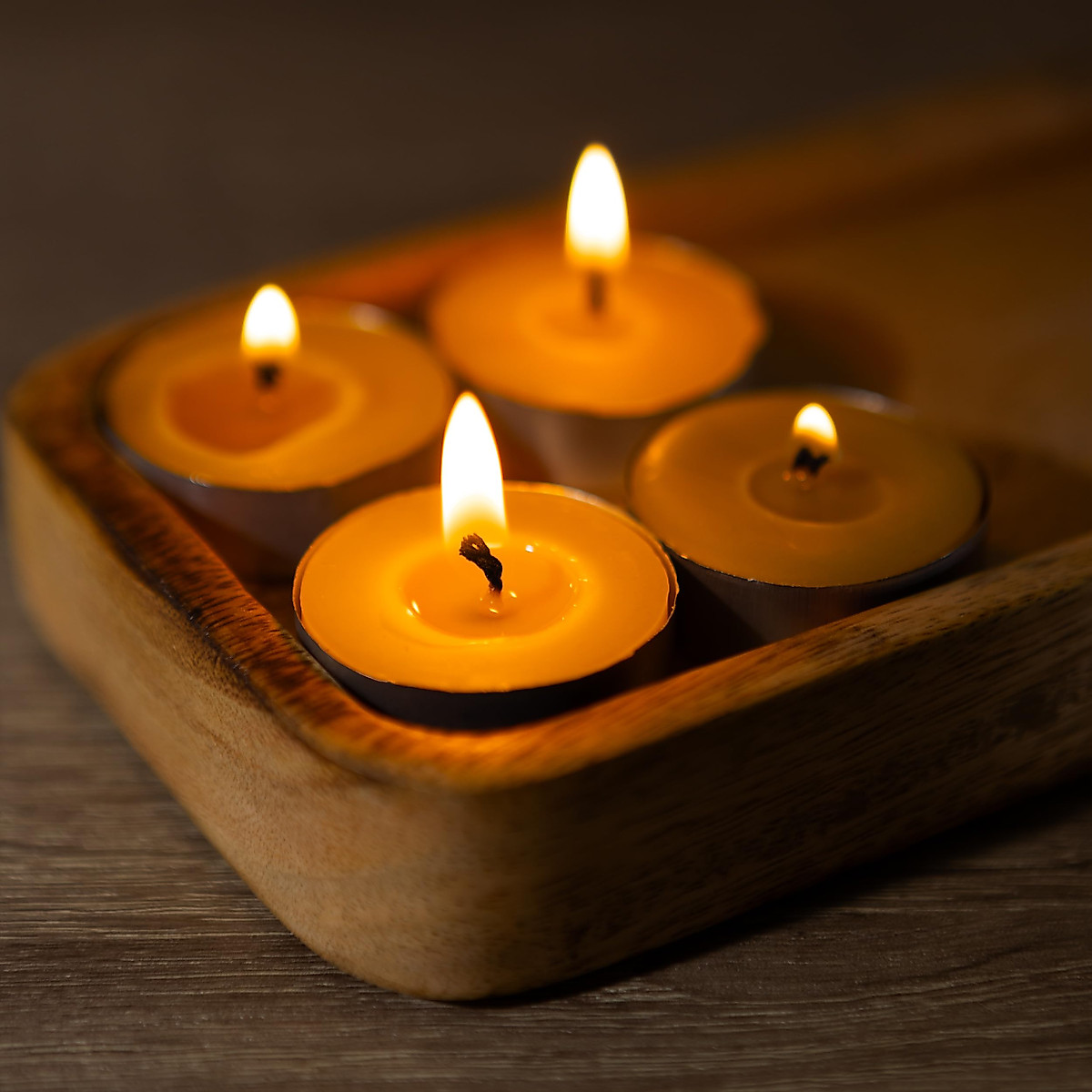 100% Pure Beeswax Tealight Candle Set of 48-3 Hours Lasting Smokeless Tealight Candles - Cotton Wick - Unscented Tea Light Candles - Candle Lover Gift