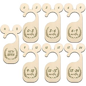 Wood Baby Closet Dividers,Baby Clothes Organizer for Nursery Decor,Baby Closet Size Organizer for Boys and Girls