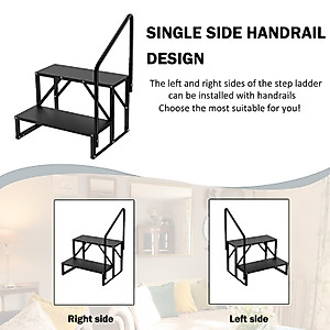 Fruyyzl 2 Step Stool Ladder for Adults, Safety Ladder Bookshelf 440Lbs, Hot Tub Stairs with Handrail, Swimming Pool Ladder Above Ground, Home Decor for Office, Household, Kitchen (2 Step 1PCS)