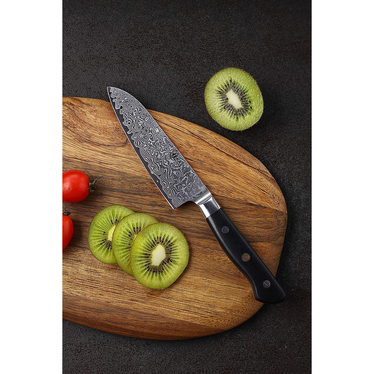 KATSURA Santoku Knife – 5 Inch – Japanese Premium AUS 10, 67 Layers Damascus Steel Knife