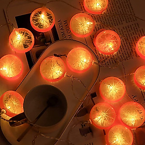 LEKIBOP Fruit String Lights Battery Powered Indoor Outdoor Lighting Lamp Strawberry/Grape/Watermelon/Lemon/Banana for Wedding Home Birthday Garden Yard Patio Party Decorations (Orange Lemon)
