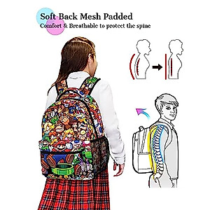 Super Cartoon Backpack Anime 3D Game Printed School Bookbag Laptop Backpacks Travel For Boys Girls Kids Back To-School