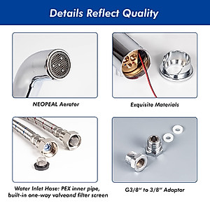 TUSEE Manual and Automatic Faucet, Touchless Bathroom Faucet with One Temperature Control Rod, Chrome, TS-5303C