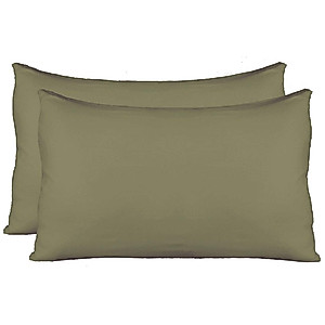 Extra Soft Jersey Knit Pillow Cases, Standard Size with Hidden Zipper, Soft Than Cotton, Pack of 2, Sage