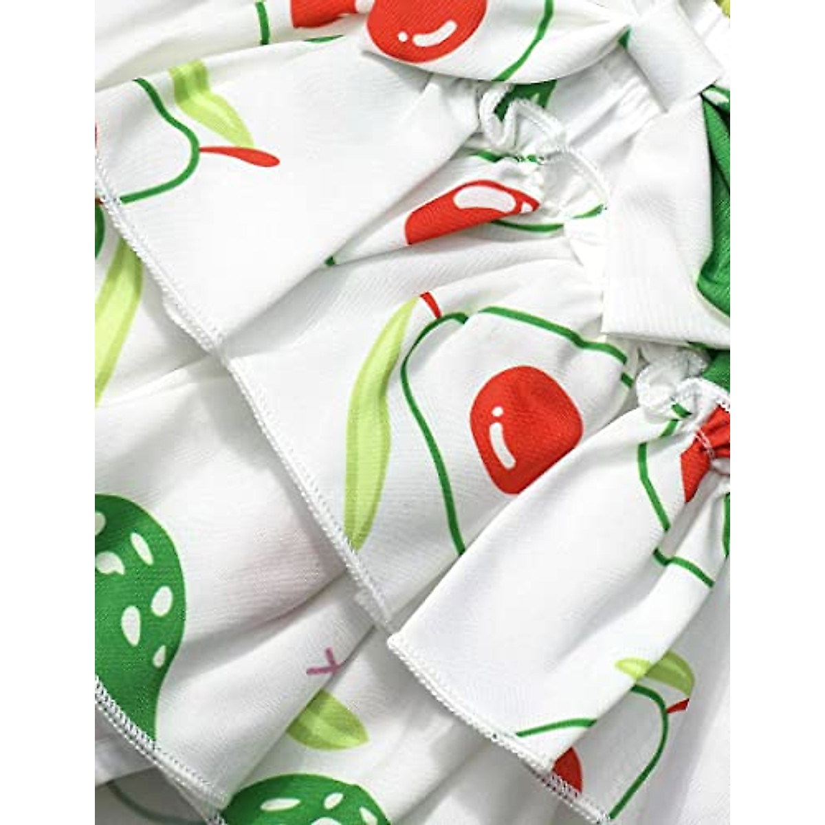 TyeSmo Baby Girl Dresses 9-12 Months Baby Girl Clothes Ruffle Short Sleeve Onesie Outfit Suspenders Baby Girl Romper Dresses for Baby Girls Summer Avocado Green