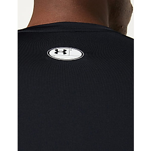 Under Armour Men's Armour HeatGear Fitted Long-Sleeve T-Shirt , Black (001)/White , Large