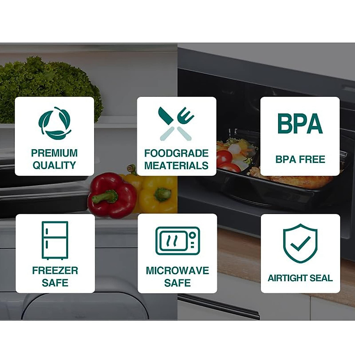 MORDEN MS Meal Prep Container 50 PACK 33oz Reusable Food Storage Containers With Lids - Microwave, Freezers & Dishwashers Safe - Stackable Storage Bento Lunch Boxes To-go Container