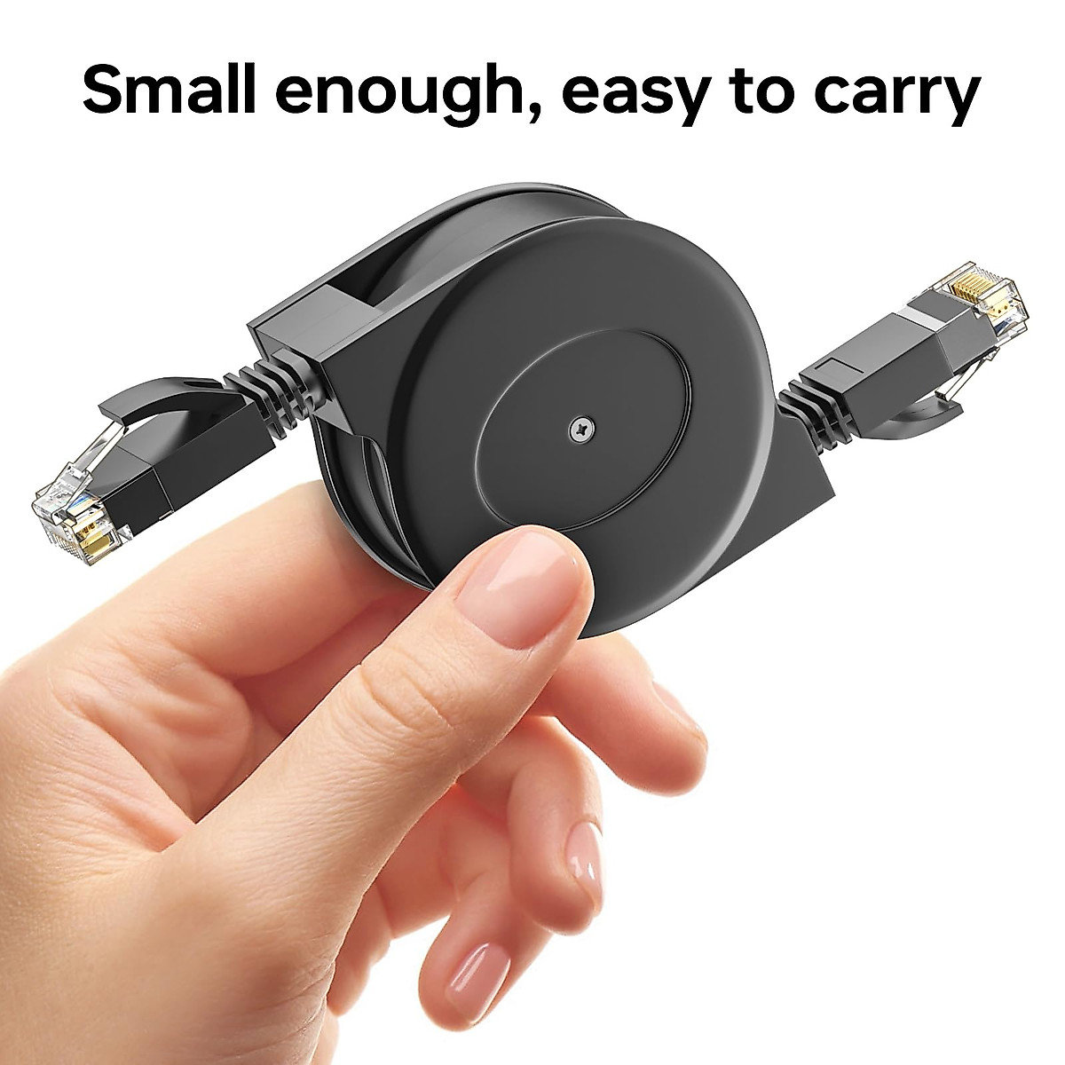 CNCOB Retractable Ethernet Cable Cat6 5.9 ft Ethernet Cable 2 Pack Flat LAN Cable High Speed Outdoor Ethernet Patch Cord for Laptop Travel (5.9 feet(1.8M))