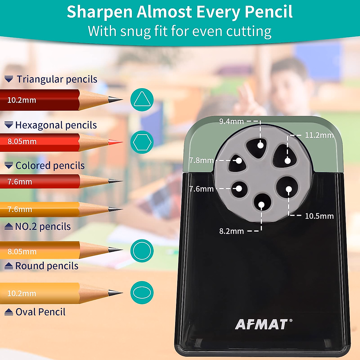 Single-Hole Pencil Sharpener+6-Hole Electric Pencil Sharpener