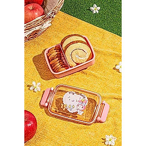 My Melody Bento Lunch Box (15oz) - Cute Lunch Carrier with Secure 2-Point Locking Lid - Authentic Japanese Design - Durable, Microwave and Dishwasher Safe - Music