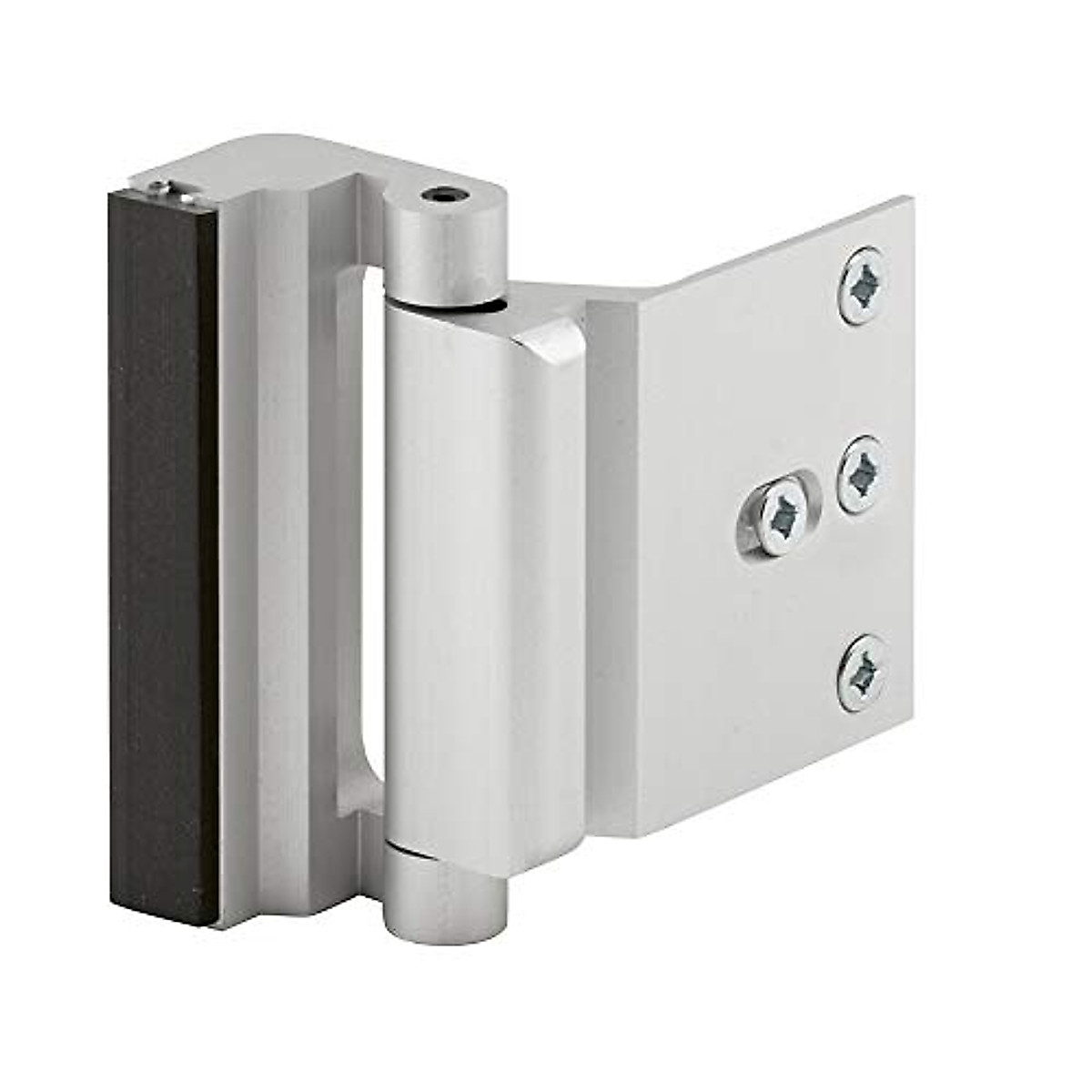 Defender Security Satin Nickel U 10827 Door Reinforcement Lock –3” Stop & U 10385 Prime Line Door Strike, for Use with 5-1/2 in and 6 in Hole Spacing's On Dead Latch and Deadbolt, Steel, Satin Nickel