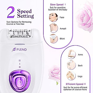 Epilator for Women, Epilator for Women Legs, Pluxy Hair Removal for Face, Electric Shaver & Epilator, Face Epilator for Women, 2 in 1 Body Trimmer Razor with LED Light for Underarms Legs Arms Bikini