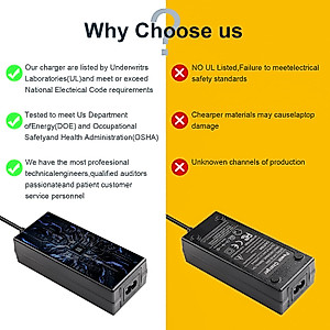 42V 2A Charger 1 Prong for 36V Lithium Ebike Escooter Compatible with Gotrax and All Brands' Electric Bike Scooter 5.5mm Plug