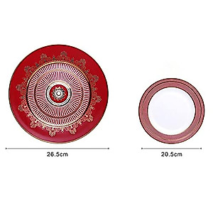 KOWMcp Dinner Plates Model Room Table Decoration Bone Porcelain Plate Knife Fork Restaurant Steak Dish Coffee Cup Dishes
