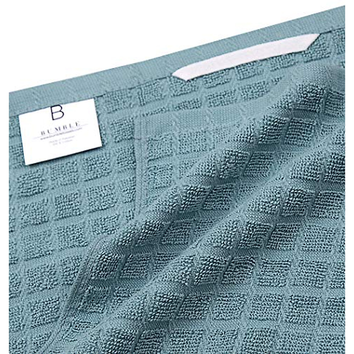 Kitchen Towels 16"x 28" | Dish Towels | Kitchen Hand Towels | Large Dishcloths Set | Highly Absorbent Tea Towel, Soft with Hanging Loop | Natural Ring Spun Cotton, 380 GSM | Aqua Check Design - 6 Pack