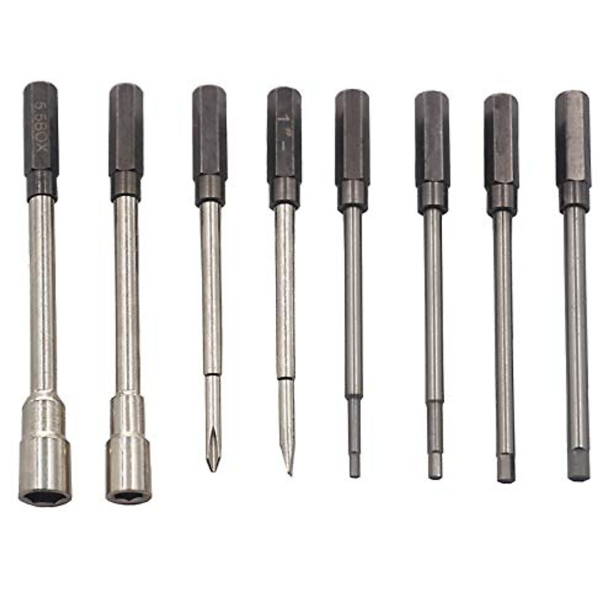 ShareGoo 8 in 1 Hex Screwdriver Set Kit Hex Nut Key Socket Repair Tool for RC Helicopter Airplane Drone Car,H1.5 2.0 2.5 3.0mm Hex,4.0 5.5mm Spanner Box,0#+,1#- Slot Screw Driver