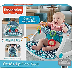 Fisher-Price Portable Baby Chair, Sit-Me-Up Floor Seat with 2 Removable Toys & Washable Seat Pad, Honeycomb [Amazon Exclusive]