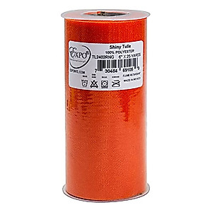 Expo Shiny Tulle Spool of 25-Yard, Orange